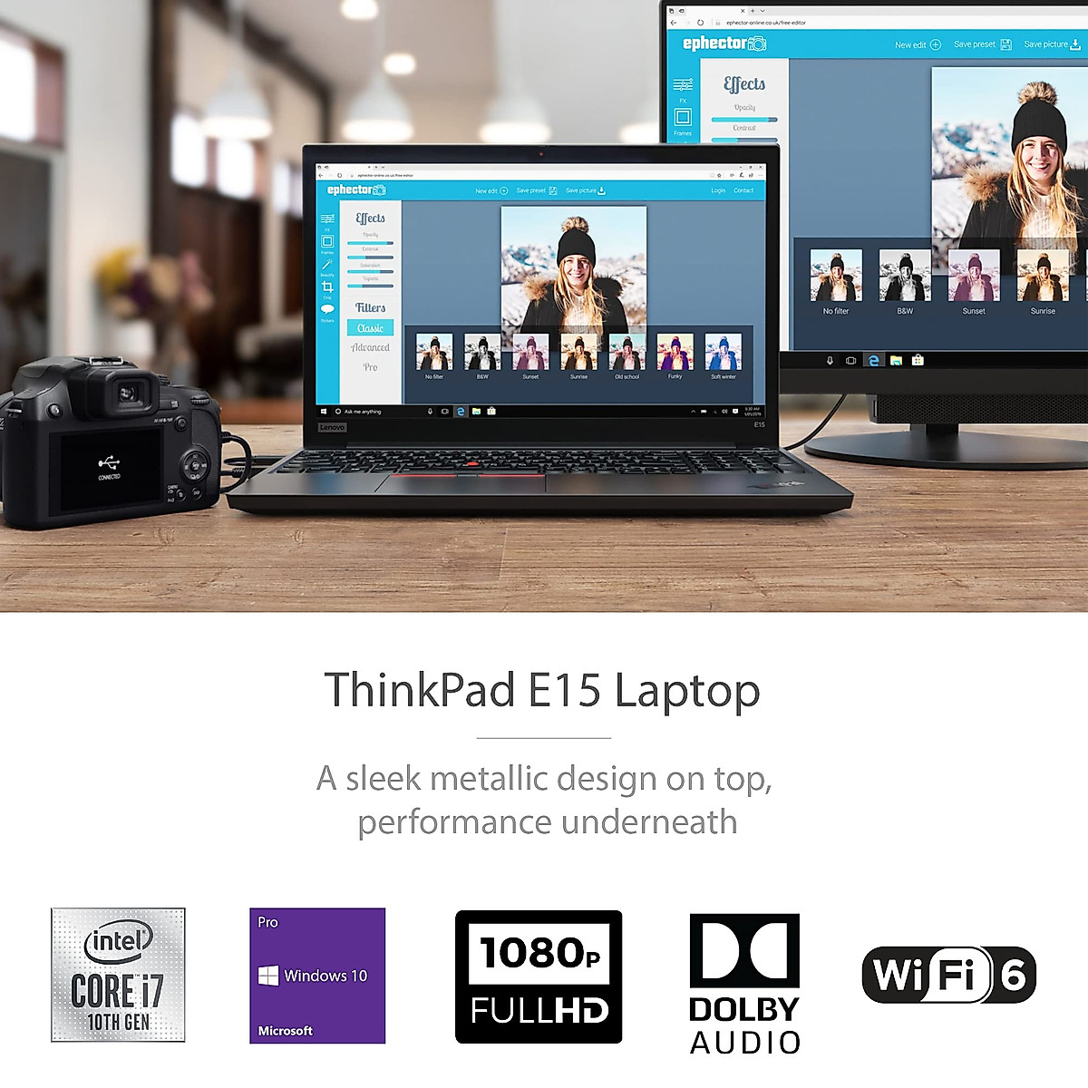 Lenovo Thinkpad E15 Business Laptop, 15.6" FHD IPS Display, Intel Core i7-10510U, 16GB RAM Memory, 512GB PCIe NVMe SSD, Webcam, Zoom Meeting, Windows 10 Pro, Black