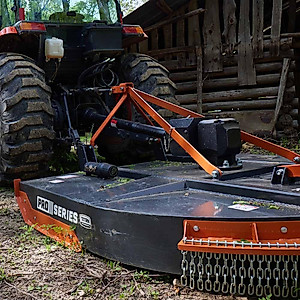 Titan Attachments 5 FT PRO Series Rotary Cutter, for Cat 1 Tractors with Rear 3 Point Hitch, Cast Iron Gear Box with Slip Clutch PTO Shaft, Brush Cutter Attachment, Mulches with Rear Discharge