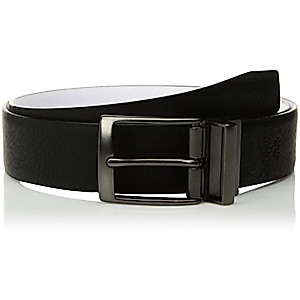 Nike Men's Pebble Feather Edge Reversible Belt, White/Black, 32