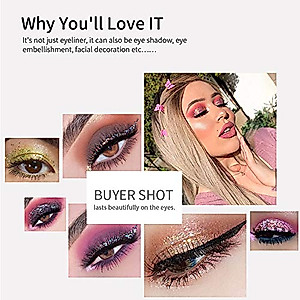 ETEDES Glitter Eyeshadow liquid Eyeliner, Long Lasting Waterproof Shimmer Metallic Glitter Eyeshadow 4 clours (Styles #2)