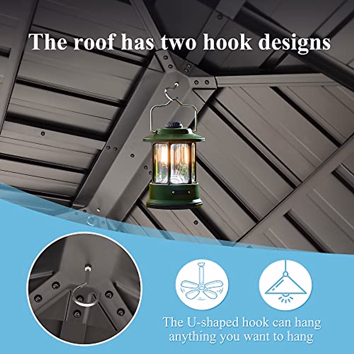 Funny Sunny 10' x 12' Patio Hardtop Gazebo - Outdoor Heavy Duty Gazebo with Aluminum Frame, Galvanized Hardtop Gazebo with Breathable Netting for Garden, Lawns, Party, Poolside