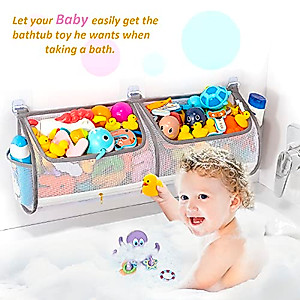 Ligereza 2-in-1 Bath Toy Storage Double Capacity Bath Toy Holder Helps Bath Toy Storage for tub Classification, Bath Toy Organizer for tub for Kids to Easily take Favorite Toys