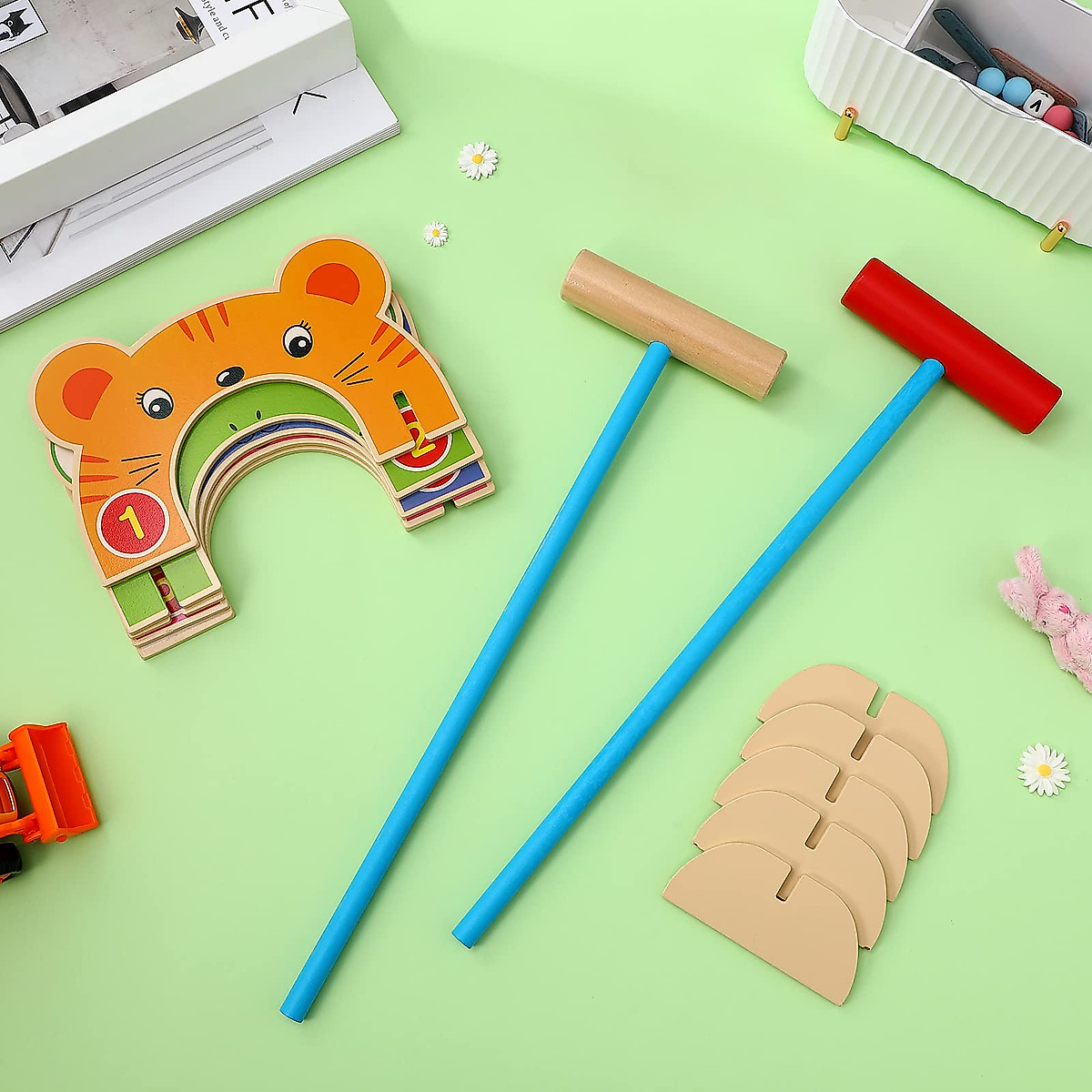 Toddmomy 1Set Wooden Croquet Set,Kids Animals Croquet Set Indoor Outdoor Croquet Game Set for Boys and Girls Gift