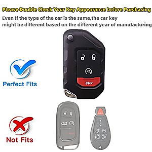 RFSRZ for Jeep Key Fob Cover Soft Full Protection Key Shell Case for 2018 2019 2020 2021 Wrangler JL Gladiator Remote with Silicone Key Holder (Black)