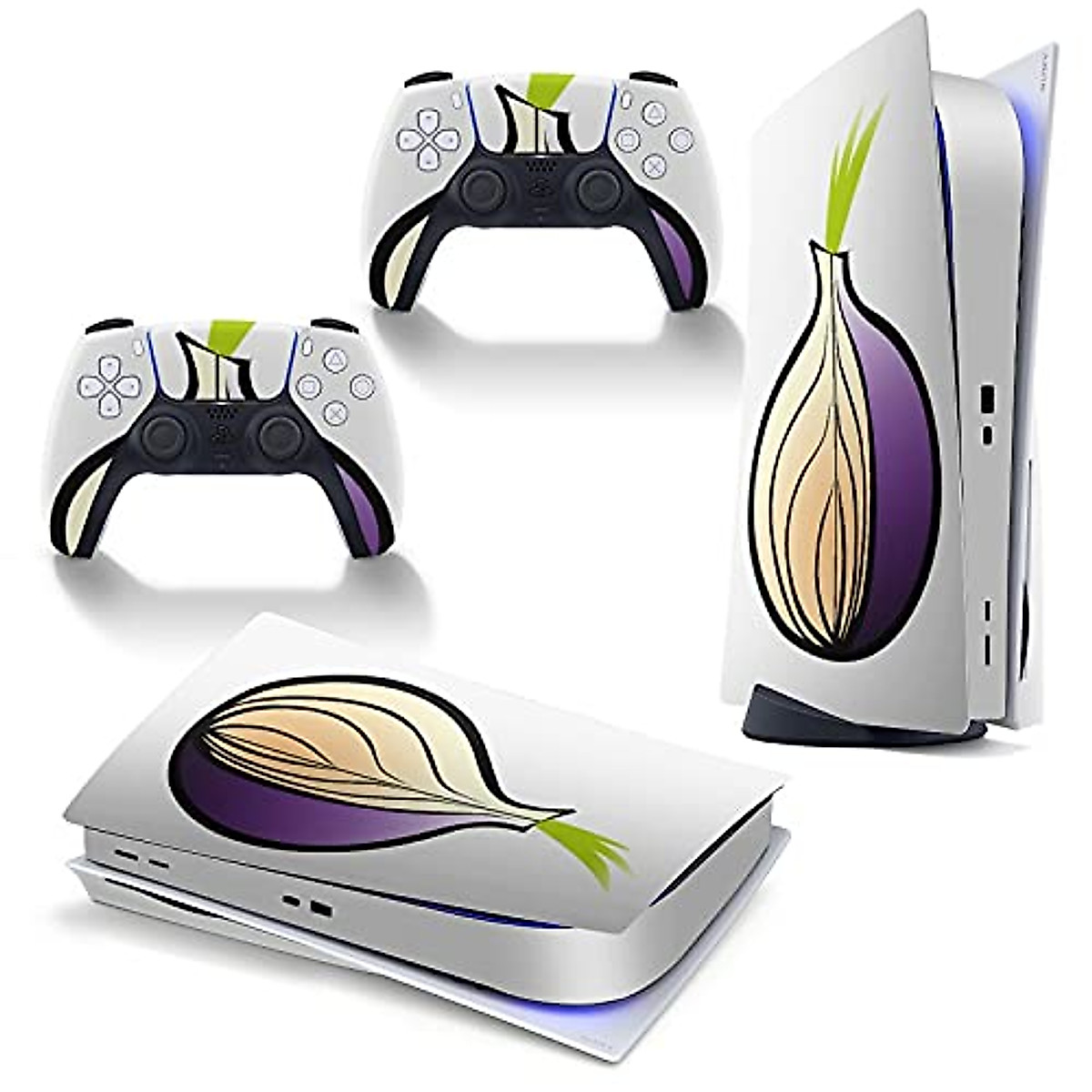 PlayStation 5 optical drive version sticker protective cover, Tor Logo ps5 controller protective shell (compatible with ps5 optical drive)