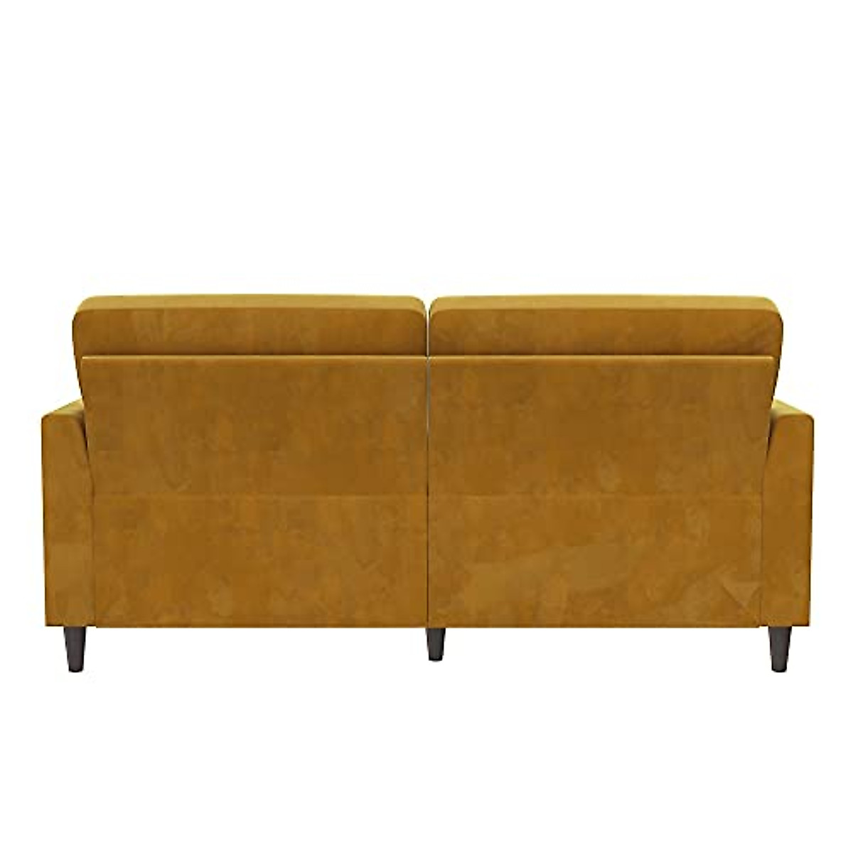 Novogratz Concord Sofa, Small Space Living Room 3 Seater, Pocket Coil Cushions, Mustard Yellow Velvet
