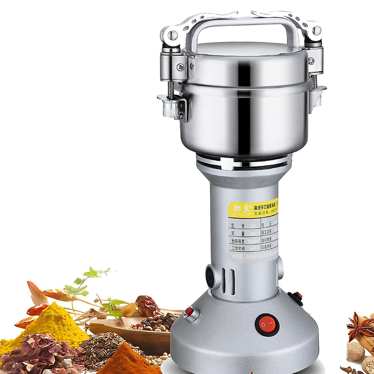 Grain Grinder Mill 150g Electric Stainless Steel Grain Grinder 850W High-speed Spice Herb Grinder for Corn,Flour,Wheat,Pepper and Coffee Bean