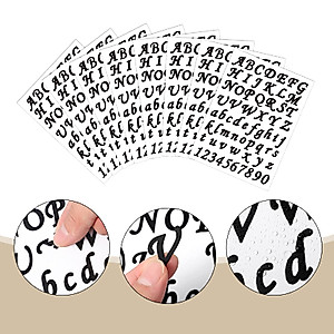 Spakon 8 Sheets Vinyl Letter Stickers Self Adhesive Alphabet Stickers Mailbox Letters Numbers Decals for Crafts Sign Notebook Classroom Decor(1 Inch,Black)