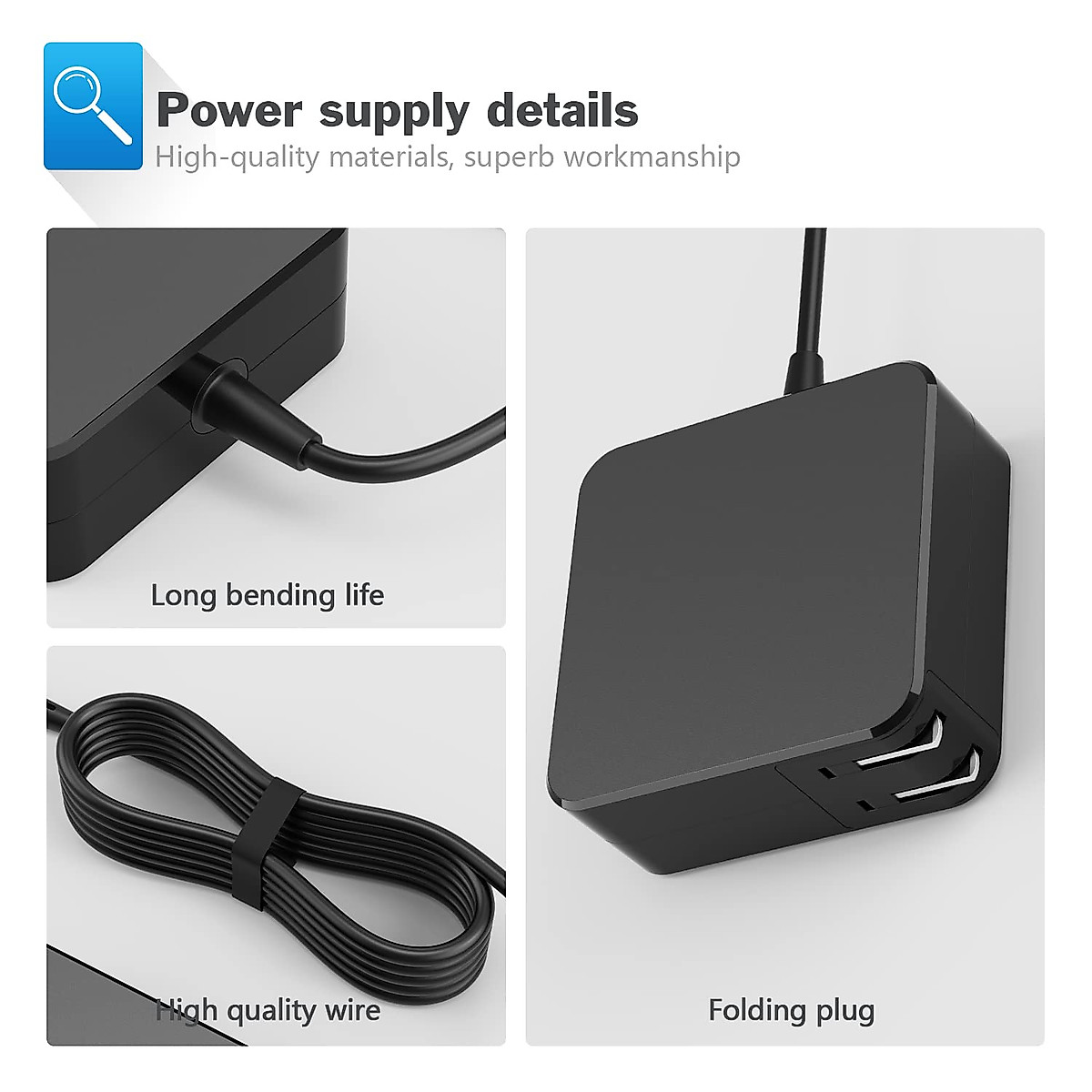 65W Laptop AC Adapter for Lenovo Ideapad Flex 5 Charger, Flex 4 5 6 14 15 5-1470, 5-1570, 4-1470, 4-1480, 4-1570; 5-14ALC7, 5-16ALC7, 5-16IAU7, 5-14ARE05, 5-14IIL05, 5-15IIL05 Power Supply Cord