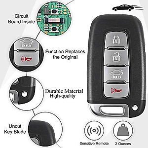 PERSUPER Key Fob Fit for Hyundai 2012-2013 Elantra, 2011-2014 Sonata, Azera, 2009-2014 Genesis Smart Remote Compatible with Kia 2011-2013 Optima, 2011-2013 Soul (SY5HMFNA04) 2015 Sonata Hybird