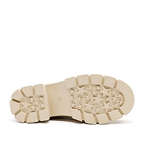 Athlefit Girls Ankle Boots Kids Comfortable Slip on Lug Sole Chelsea Booties for Toddler Little Kid Big Kid Apricot Size 2