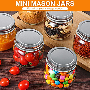 YL-ESH 6 Pack Small Mason Jars with Labels, 8 oz Glass Jars with Airtight Lids, Half Pint Canning Jars for Jelly, Jam, Honey, Pickles, Spice, Overnight Oats, Food Storage, Candle & DIY Present