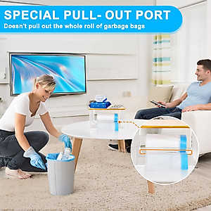 Riian Trash Bag Dispenser, Holder & Organizer with Bamboo Top, Acrylic Storage Container for Under Sink Bag Storage (1pc, Holds 100 Bags, 1300 Gallons)