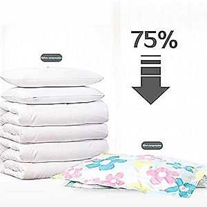 YFQHDD 9Pcs Thickened Vacuum Storage Bag, Reusable Blanket Quilt Storage Bag 4 Large 4 Medium with Hand Pump