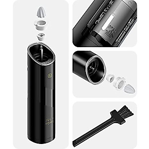 JULY HOME Gravity Electric Salt and Pepper Grinder Set, 2 Pack, Battery Operated, Adjustable Coarseness, One Hand Operation Electric Pepper Grinder with LED Light & Cleaning Brush (Packaging may vary)