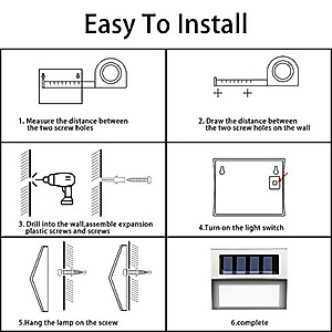 GIGALUMI 6 Pack Solar Deck Lights,3 LED Solar Stair Lights Outdoor LED Step Lighting Stainless Steel Waterproof Led Solar Lights for Step,Stairs,Pathway,Walkway,Garden-(Cold White)