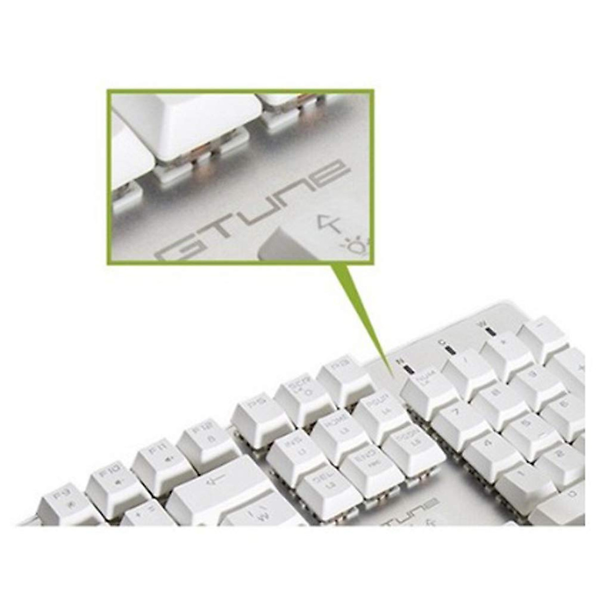 HANSUNG COM Gtune GK360 Quick SWAP Switch Mechanical Custom Gaming Keyboard Rainbow LED NKEY-Rollover (English/Korean Layout) Blue Switch Click (White)