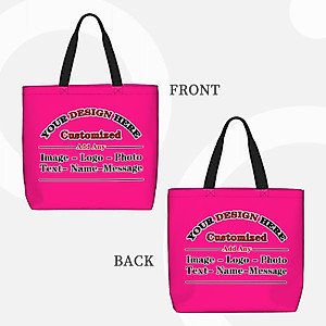 Custom Personalized Tote Bag Custom Bags For Work Travel Shopping Women Shoulder Handbag Customize Tote Bags Gift With Your Team Logo Text Image Photo Name