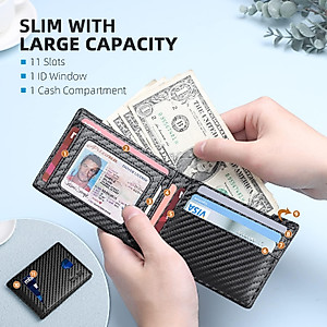 Zitahli Wallet for Men,Mens Wallet,Slim Leather Bifold,RFID Blocking 11 Slots Gift Box