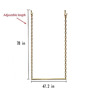WFDERAN 2 Pcs Height Adjustable Metal Chain Clothing Hanging Racks,Creative Commercial Wedding Dress Display Shelf,Retail Store Garment Rack,Ceiling Mount Clothes Storage Rod (Gold, 47.2" L)