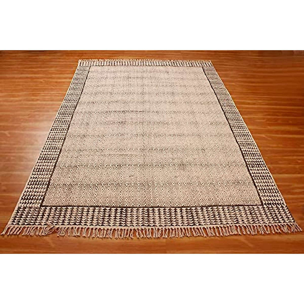 Pure Cotton Rug, Handmade Bohemian Rugs Home Decorative Boho Kilim Hand Woven Rag Rug Entryway Throw Rug for Doormat Bedroom Living Room Laundry Room Balcony 270x360 cm (9x12 Feet)