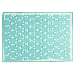 Christopher Knight Home Johnston Outdoor Area Rug, Teal, Ivory
