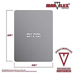 Marvelux 36" x 48" Heavy Duty Polycarbonate Office Chair Mat for Low, Standard and Medium Pile Carpeted Floors | Rectangular Transparent Carpet Protector | Shipped Flat | Multiple Sizes