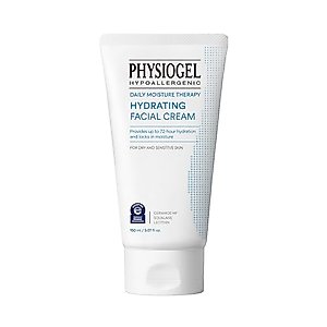 Physiogel Hydrating Facial Cream Moisturizer, Provides 72 hrs of Hydration for Normal to Dry Sensitive Skin, Fragrance Free, Strengthens Skin Barrier, Face Cream for Men & Women, Ceramide, Squalane