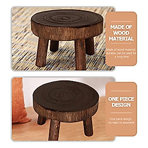 HANABASS Risers Farmhouse Tiny House Wood Plant Riser Stand Round Stool Bonsai Holder Potted Plant Display Shelf Pot 20x14