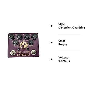 LYR Guitar effect pedal OVERDRIVE pedal electric guitar King Of Pedal Professional effect pedal True bypass, purple, 120 * 93 * 65 mm (V4)