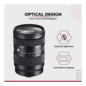 Sigma 28-70mm f/2.8 DG DN Contemporary Lens for Sony E Bundle with Rugged Mini 1TB External Hard Drive and 64GB SD Card (3 Items)
