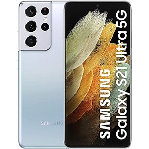 SAMSUNG Galaxy S21 Ultra 5G Factory Unlocked Android Cell Phone 128GB US Version Smartphone Pro-Grade Camera 8K Video 108MP High Res, Phantom Silver