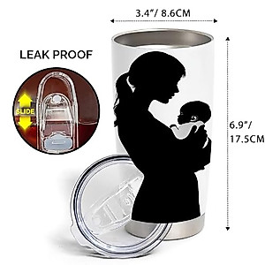 FOCIUZTA 20oz Coral and Navy Geometric Abstract Tumbler with lid, Travel Coffee Cup, Ideal for Easter, Gaming Enthusiast, Mother Day, and birthday gifts