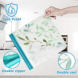 Hbaxbm 10 Pack Dishwasher Safe Reusable Bags Silicone, Leak proof Reusable Freezer Bags for Food Storage Home Organization Traval & Make-up BPA FREE for Food Storage Home BPA FREE for Salad Fruit