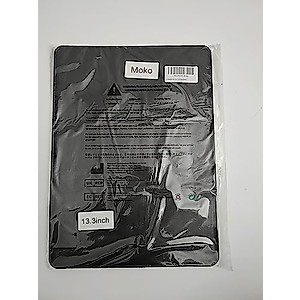 MoKo Laptop Sleeve Compatible with 13.3 MacBook Air Pro, iPad Air/Pro 13 inch, Surface Pro 9/8, PU Leather Notebook Briefcase Carrying Bag Slim Stylish Case Pouch, Black