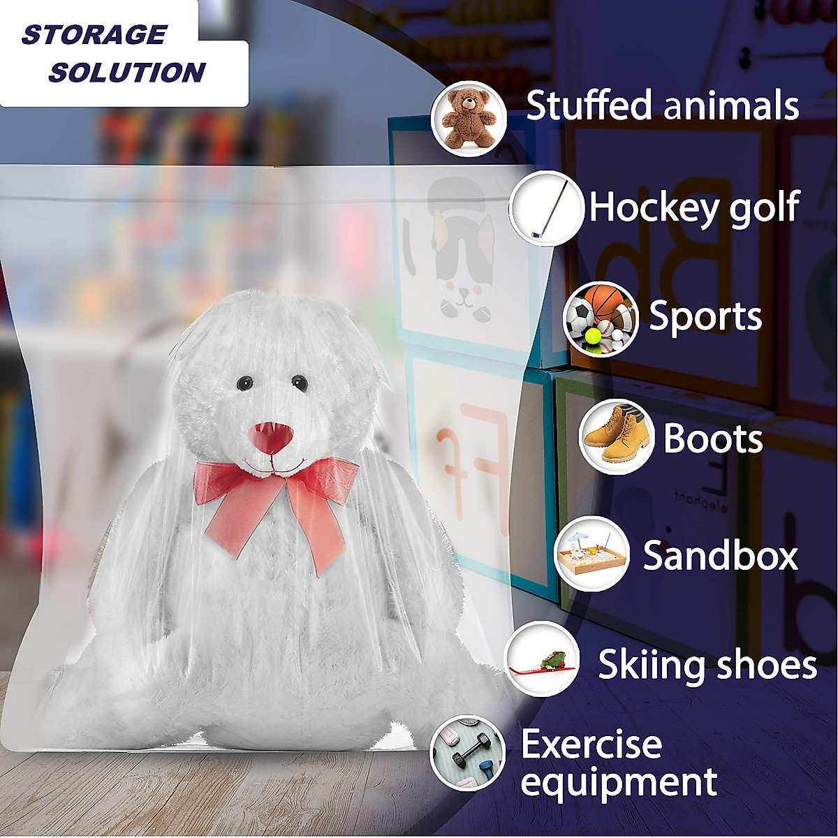 Extra Large Reclosable Roaster Food Storage Bag, 5 Gallon Big Size Strong Clear Heavy Plastic Bags, Easy Open & Close, 2 Mil Thick 18" x 24", 10 Pack