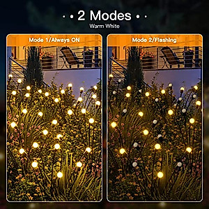 CRILEAL 8LED Solar Powered Firefly Lights,Solar Lights Outdoor Waterproof,Starburst Swaying Solar Firefly Lights, Firefly Garden Lights for Path Landscape Outdoor Decorative Lights White Warm 4Pack