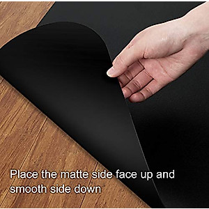 Kuyal Chair mat for Hardwood Floor 30 x 48 inches Rectangle Floor Mats Wood/Tile Protection Mat for Office & Home, Black