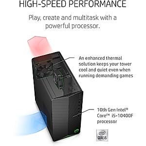 HP Newest Pavilion TG01 Gaming Desktop PC, Intel 6-Core i5-10400F Upto 4.3GHz, 32GB RAM, 512GB PCIe SSD, NVIDIA GeForce RTX 3060 12GB GDDR6, WiFi, Windows 11 Pro + Keyboard & Mouse, HDMI Cable