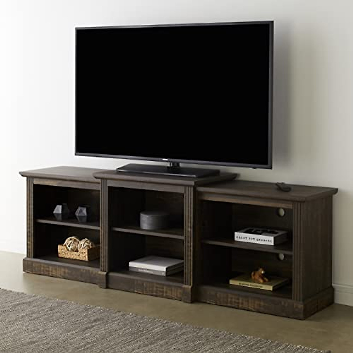 Rockpoint 70inch Classical TV Stand Storage Media Console Entertainment Center for TVs up to 80,Rustic Brown