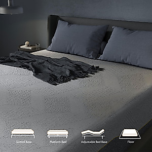 Dyonery 14 Inch King Mattress, Green Tea Memory Mattress in a Box, CertiPUR-US Certified Fibreglass Free Double Mattress, Medium, 76"×80"