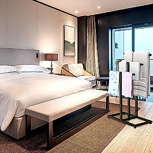 WANLISELL Freestanding Towel Rack 3 Tier Metal Floor Towel Racks Holder Blanket Rack Stand for Bathroom, Kitchen, Pool Towel Drying Racks for Outdoor