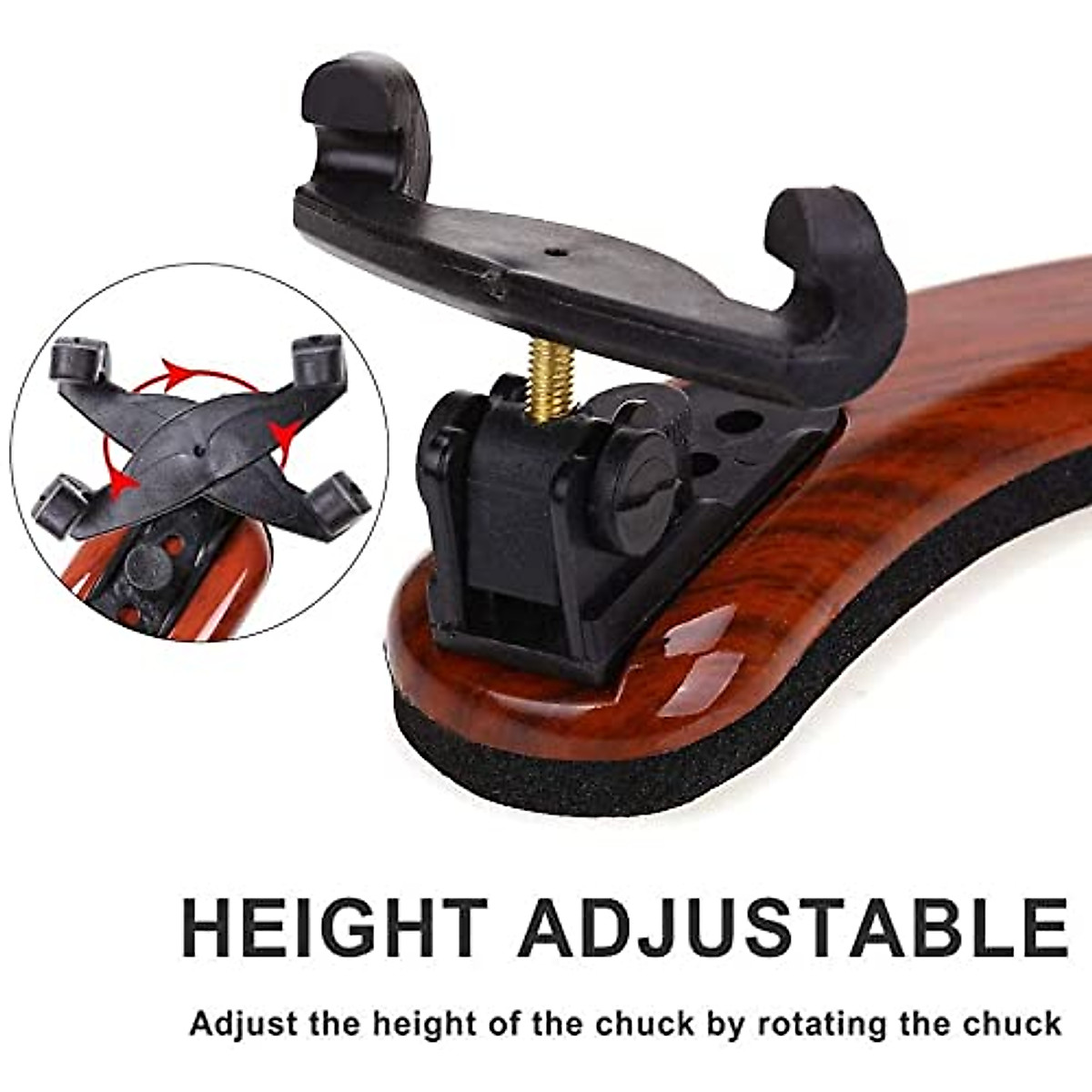 Jiayouy Violin Shoulder Rest for 1/2 1/4 1/8 Size Adjustable and Collapsible Feet with Foam Padding Support