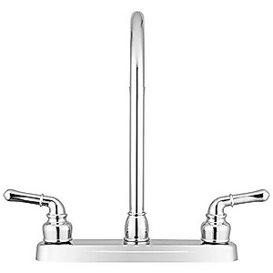 Pacific Bay Lynden Modern High Arc Kitchen Sink Faucet - Metallic Plating Over ABS Plastic - (Polished Chrome)