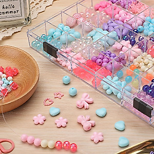 Udefineit 36 Grids Plastic Empty Jewelry Organizer Box, Highly Transparent Storage Container for Rings Earrings Diamond Nail Display Case, Double Buckle Art Craft Bead Storage Box with Fixed Dividers