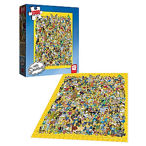 USAOPOLY The Simpsons Cast of Thousands 1000 Piece Jigsaw Puzzle | Officially Licensed Simpsons Merchandise | Collectible Puzzle Featuring Favorite Simpsons Characters from 20th Century Fox, Yellow