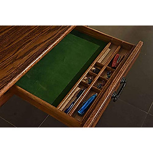 Mini Roll Top Desk Solid Oak Wood 32x 24x 44 Small Writing or Laptop Desk Burnished Walnut Finish Small Desk For Home Office, Kitchen, Bedroom, Living Room, Den Great Bill Paying Desk