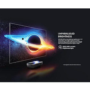 Hisense 100L9H Laser TV Trichroma Ultra Short Throw Projector with 100" ALR High Gain Screen, 4K UHD, 3000 ANSI Lumens, Dolby Vision & Atmos, HDR10, Google TV, Netflix