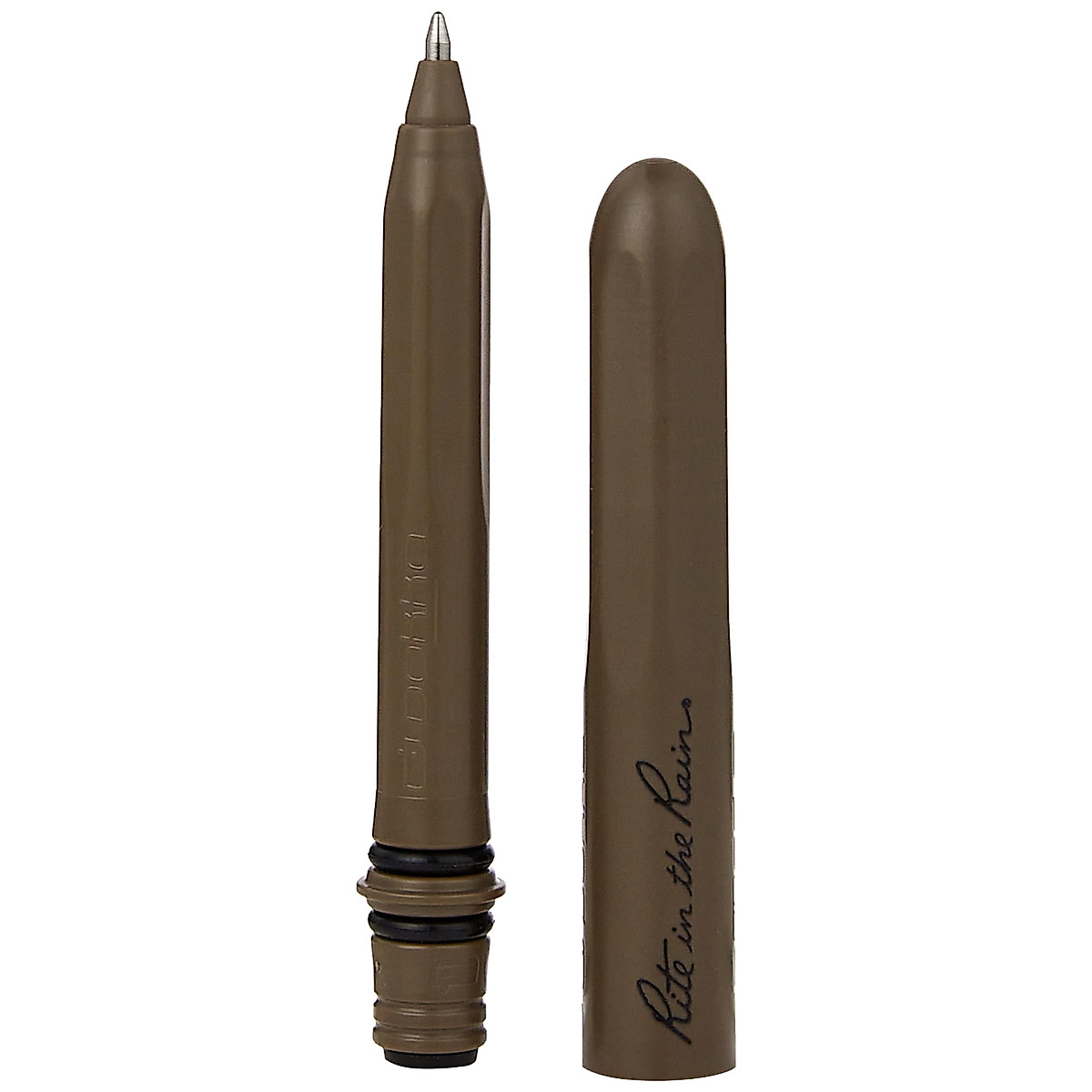 Rite in the Rain All-Weather EDC Pen, Flat Dark Earth Pokka 2-Pack, Black 0.8mm Ink, Fine Point (No. FDE92)