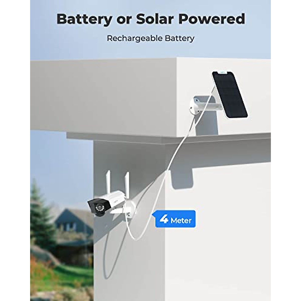 2K Security Battery Camera Outdoor Wireless Solar with Dual Lens 150° PIR Angle, 2.4/5GHz WiFi, Human/Vehicle Detection, Motion Spotlights Color Night Vision, Two Way Talk, Reolink Duo w/Solar Panel